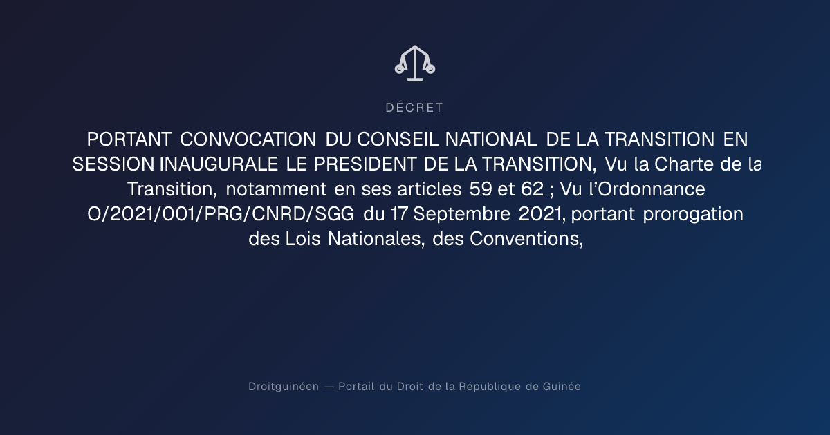 DECRET D/2022/070/PRG/CNRD/SGG DU 01 FEVRIER 2022, PORTANT CONVOCATION ...