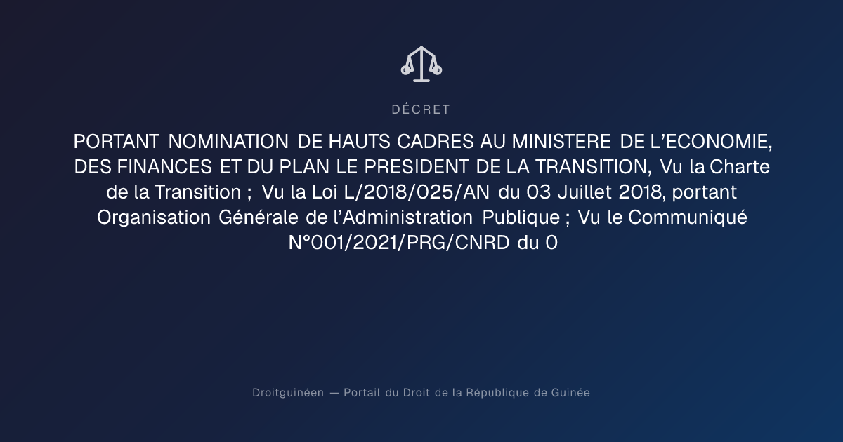 DECRET D/2022/078/PRG/CNRD/SGG DU 02 FEVRIER 2022, PORTANT NOMINATION ...