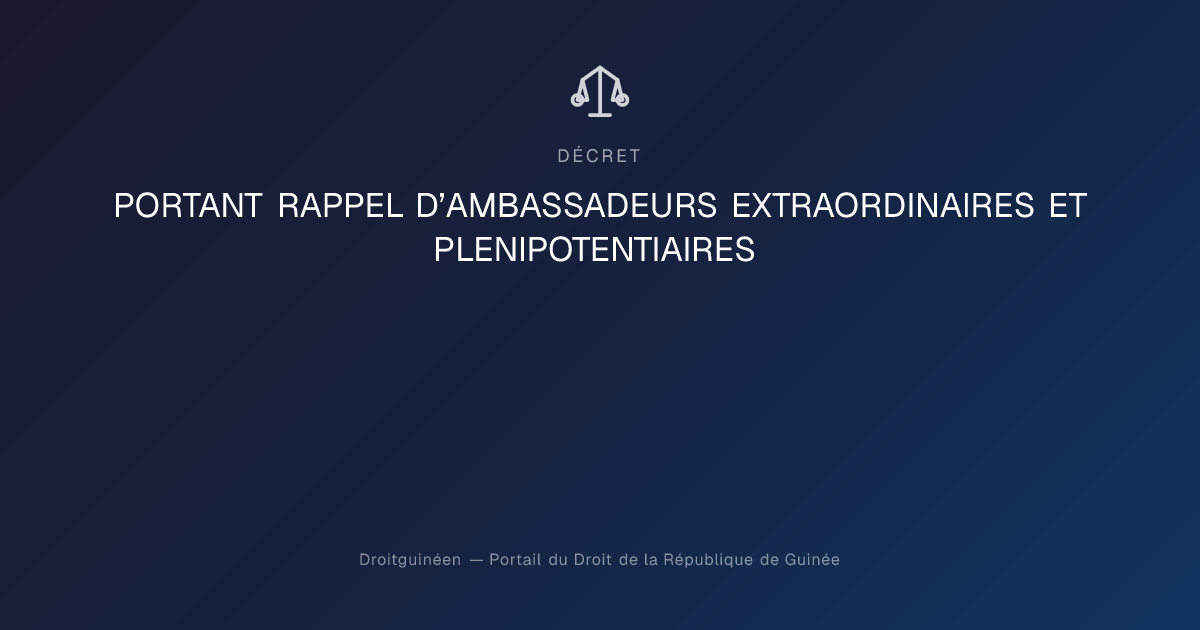 DECRET D/2026/040/PRG/SGG DU 08 MARS 2026, PORTANT RAPPEL D ...
