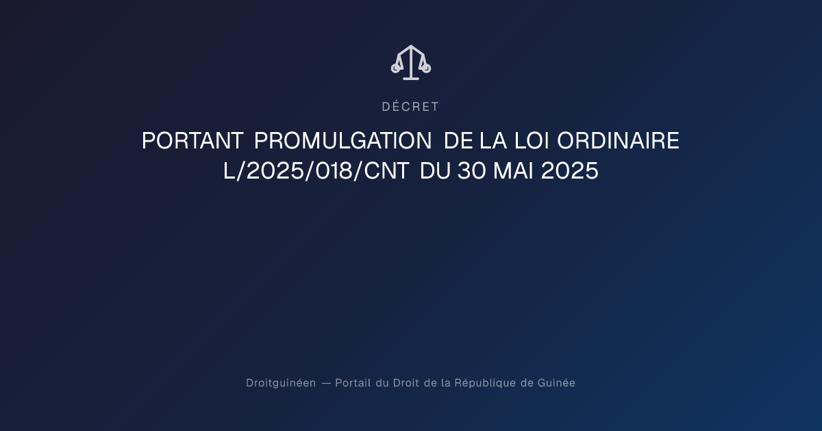 DECRET D/2026/120/PRG/SGG DU 16 AVRIL 2026, PORTANT PROMULGATION DE LA ...
